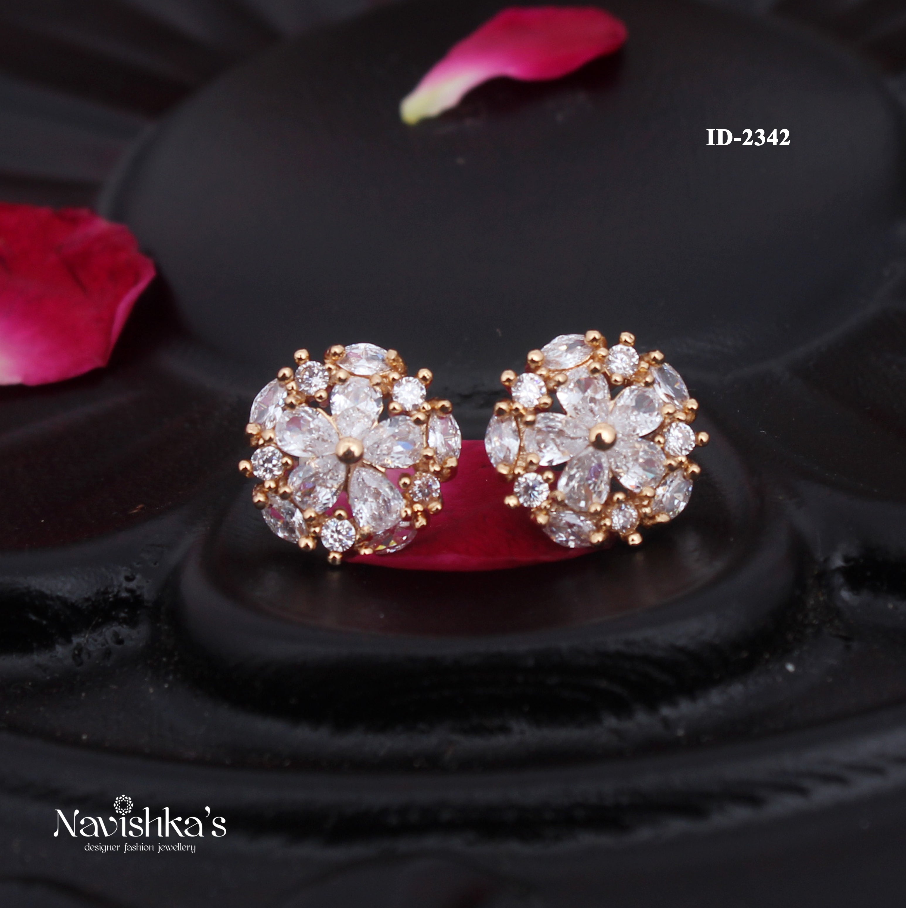 Zircon Ear Tops/ Studs – Navishka's designer fashion jewellery