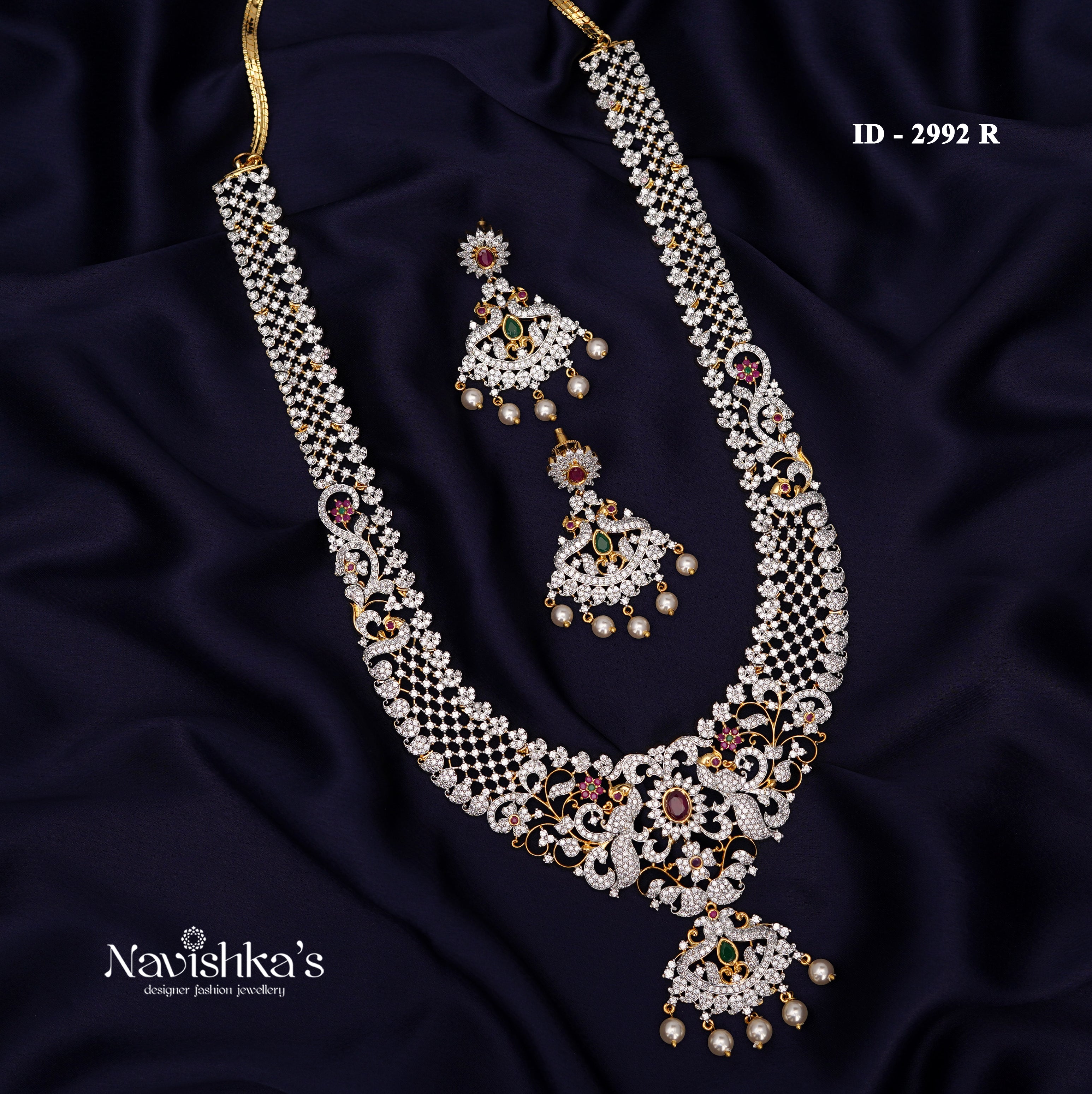 American Diamond Haram Set – Navishka's designer fashion jewellery